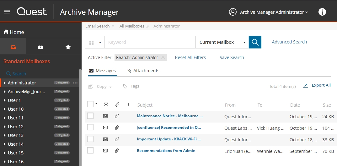 Archive Manager 5.4 release - Microsoft Platform Management - Blogs - Quest Community