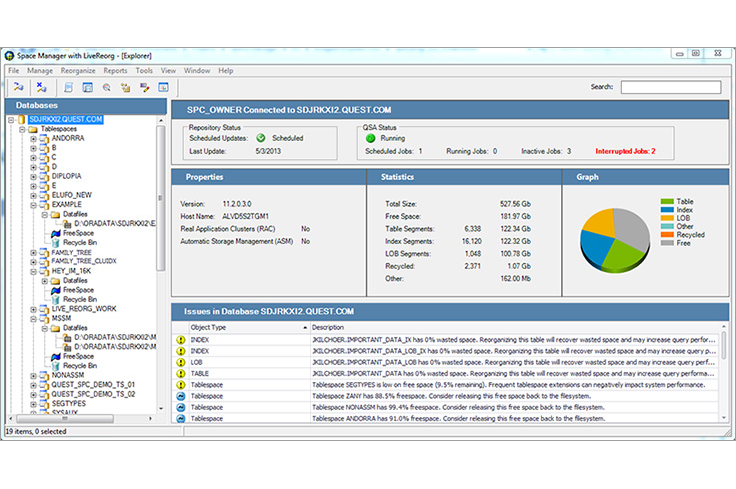Database Reorganization | Space Manager with LiveReorg