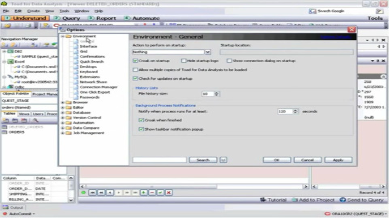 How to use the database browser in Toad Data Point