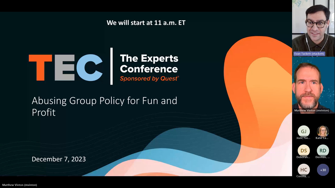 TEC Talk: Abusing Group Policy for Fun and Profit