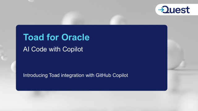 Toad for Oracle - AI Code with Copilot